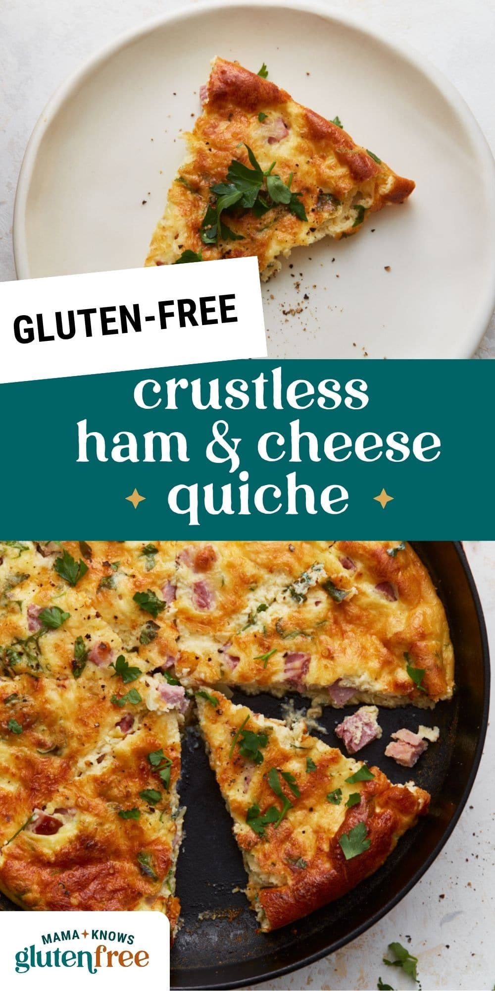 Crustless Ham and Cheese Quiche - Mama Knows Gluten Free