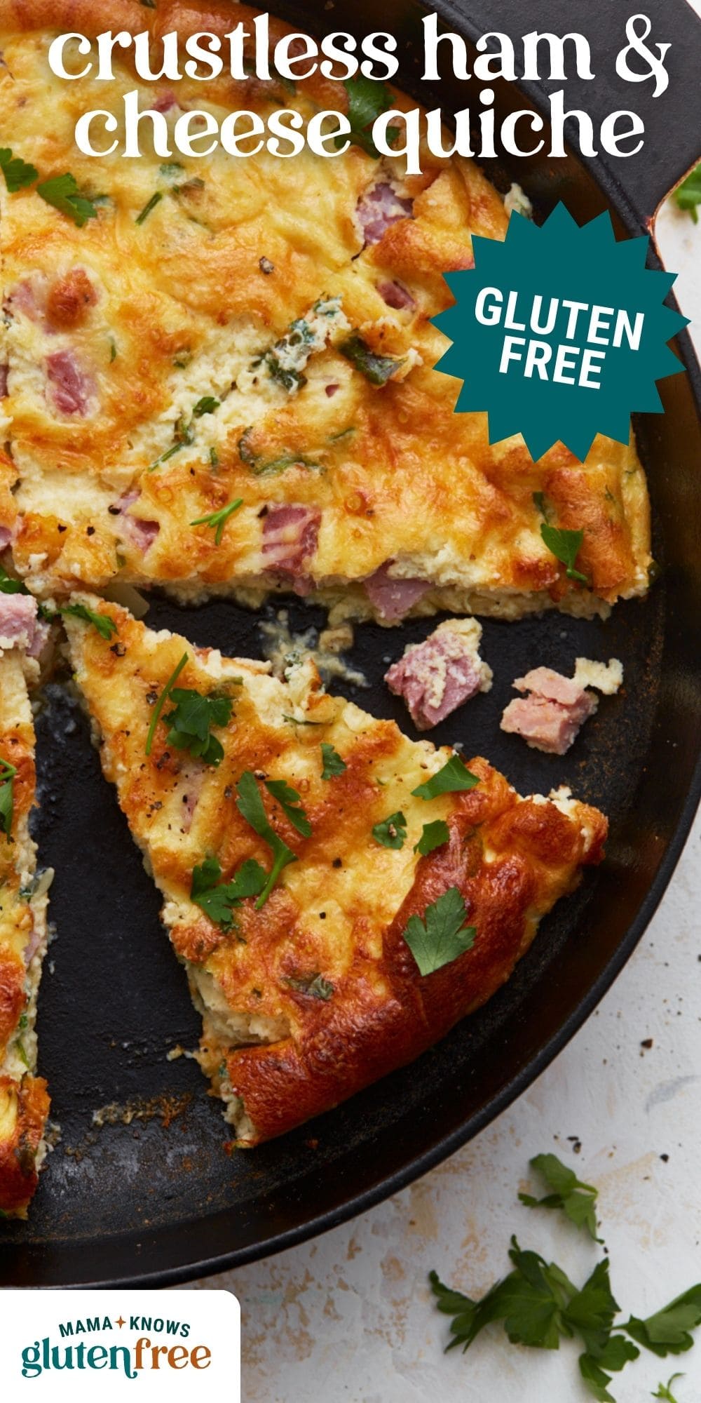 Crustless Ham and Cheese Quiche - Mama Knows Gluten Free